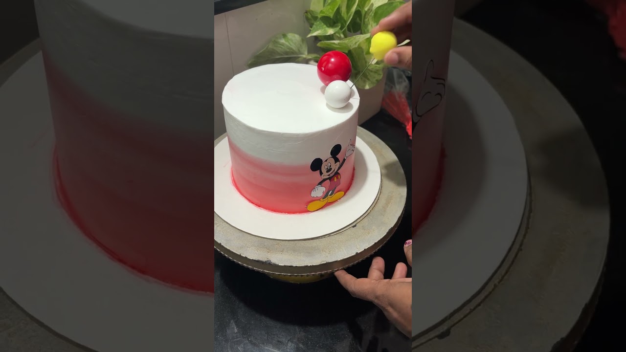Mickey Mouse theme cake #shortsfeed #shortsviral #reels #cake #mickeymouse #themecake #tallcake