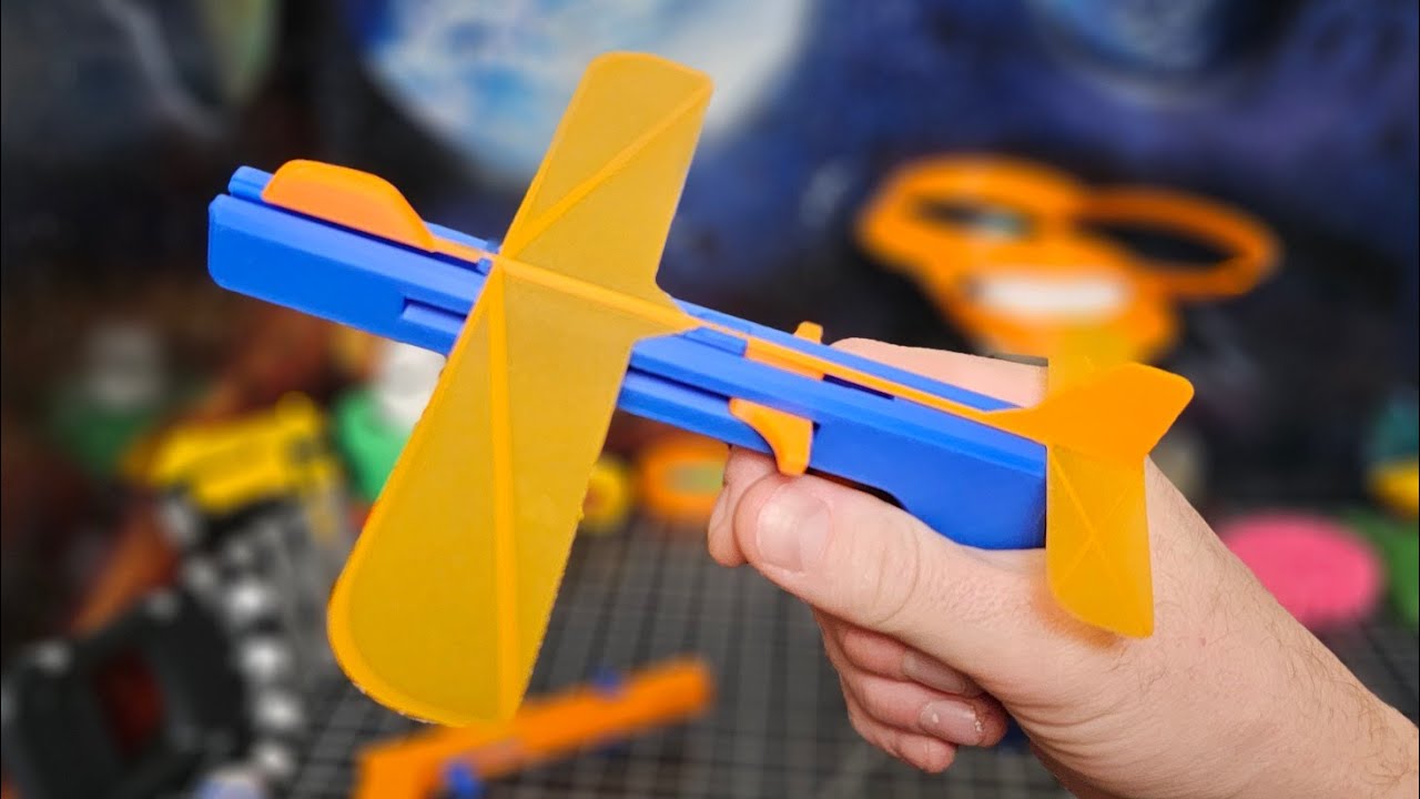 3D Printed Airplane Launcher from Makerworld.  Easy Assembly.
