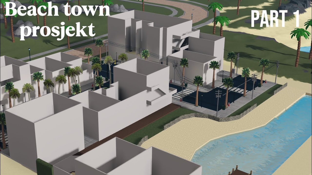 Bloxburg build: Realistic California inspired beach town | Speedbuild part 1 - The town layout 