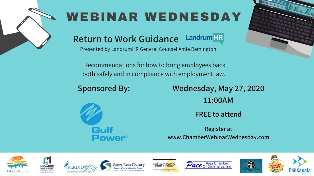 Chamber Webinar Wednesday 5/27/20 - Return to Work Guidance