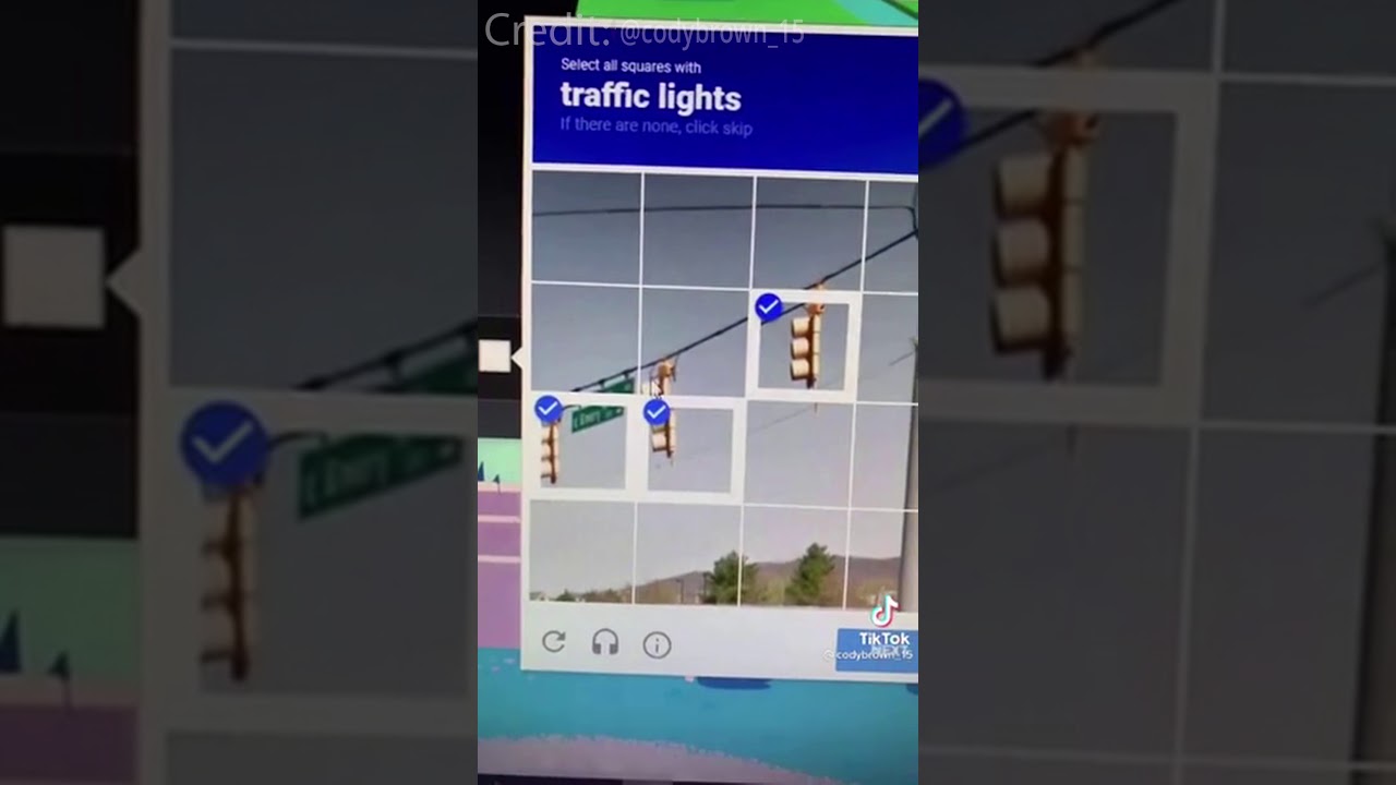 Crosswalks and traffic lights - Google captcha fail