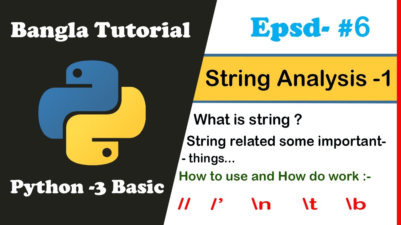 python basic bangla tutorial 06 - Python String Data Analysis -1
