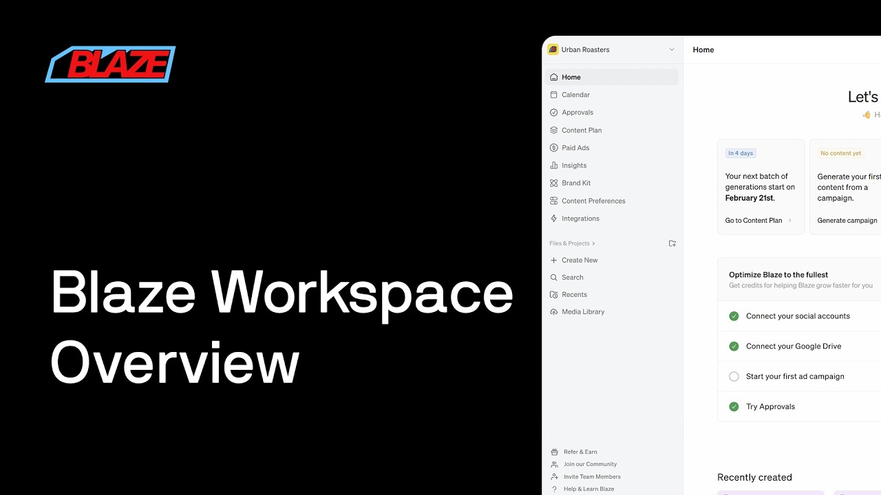 Blaze Workspace Overview