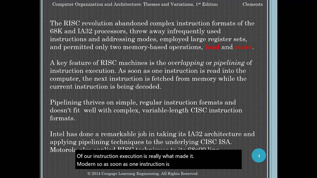 Computer Systems Architecture - Chapter 4