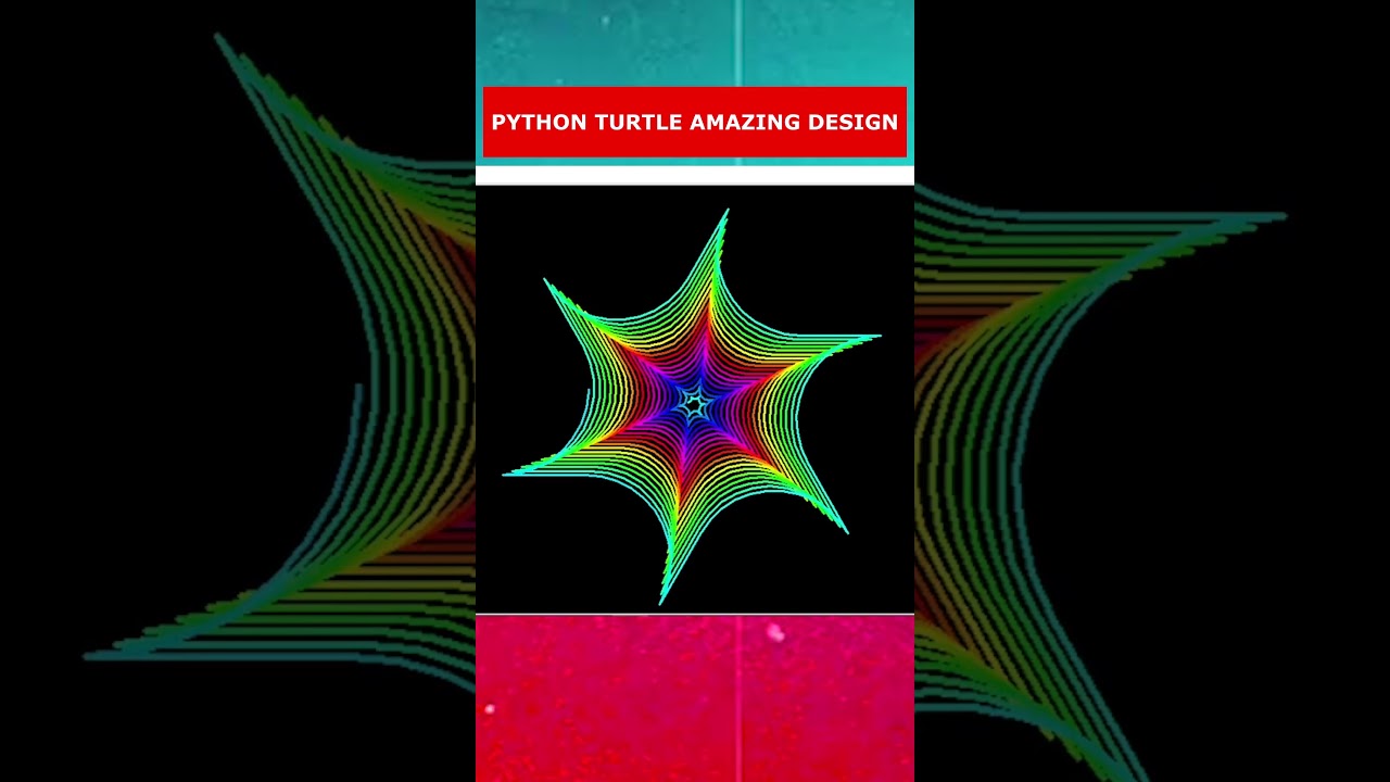 Python Turtle Graphics Code: Amazing Curvy Star Drawing.