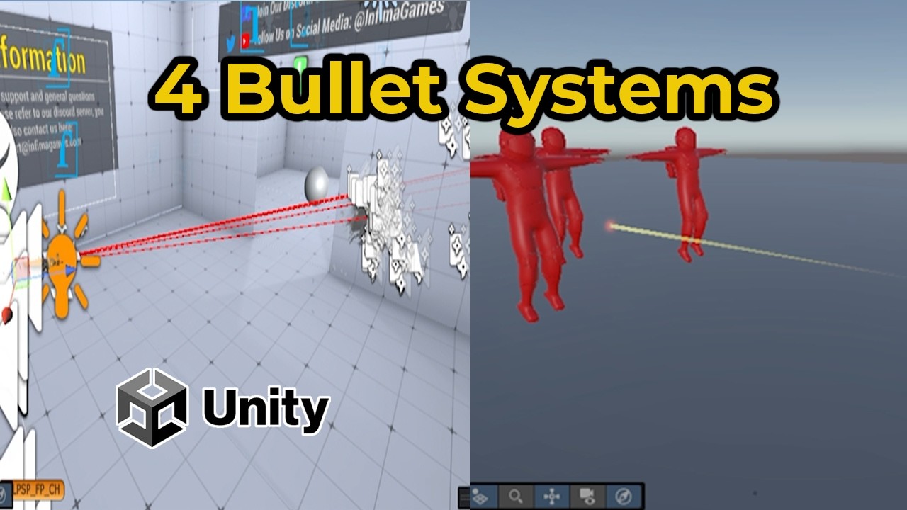 Unity FPS Tutorial | 4 Bullet Systems Explained (Hitscan, Projectiles & Hybrid)