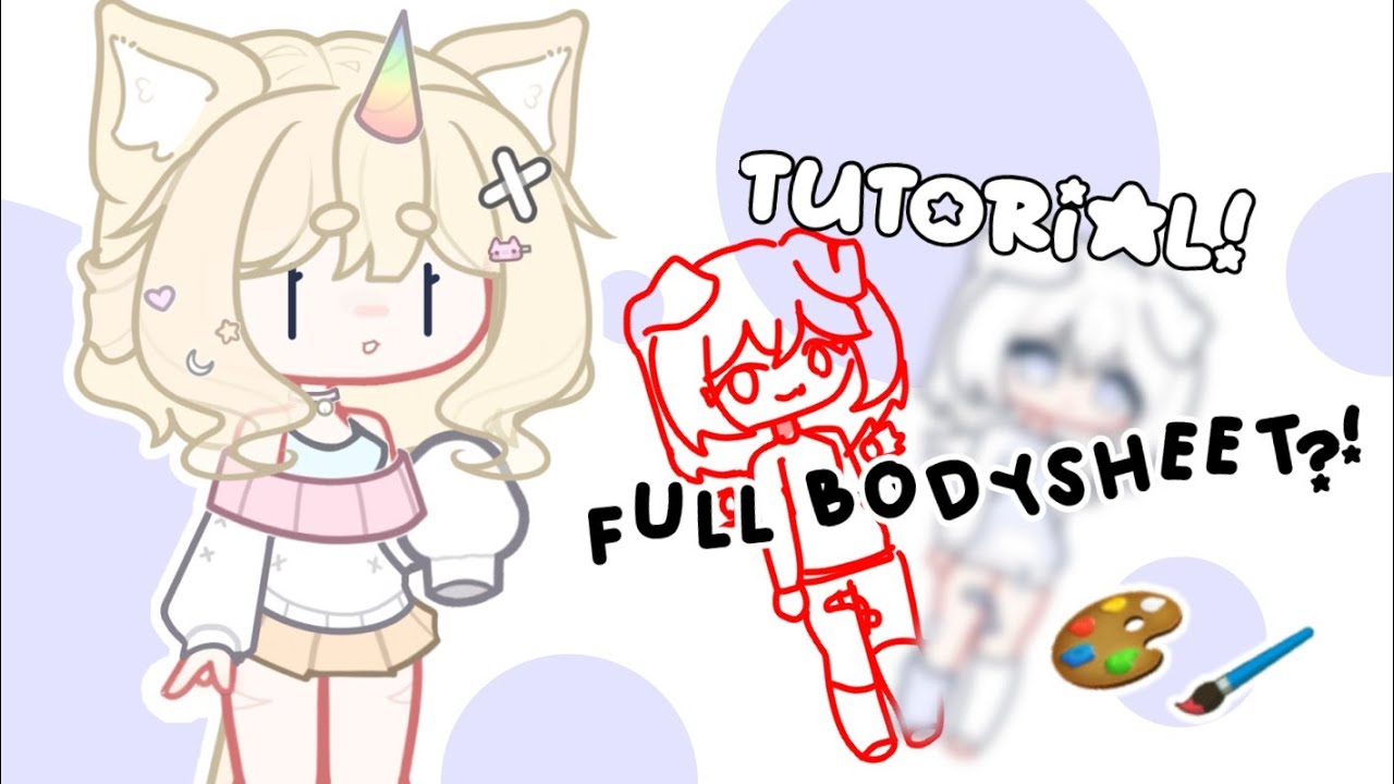 🐾 | FULL Gacha Body Sheet Tutorial | Easy Step-by-Step Guide for Cute a OC!!⋆˙⟡check desc for brush!