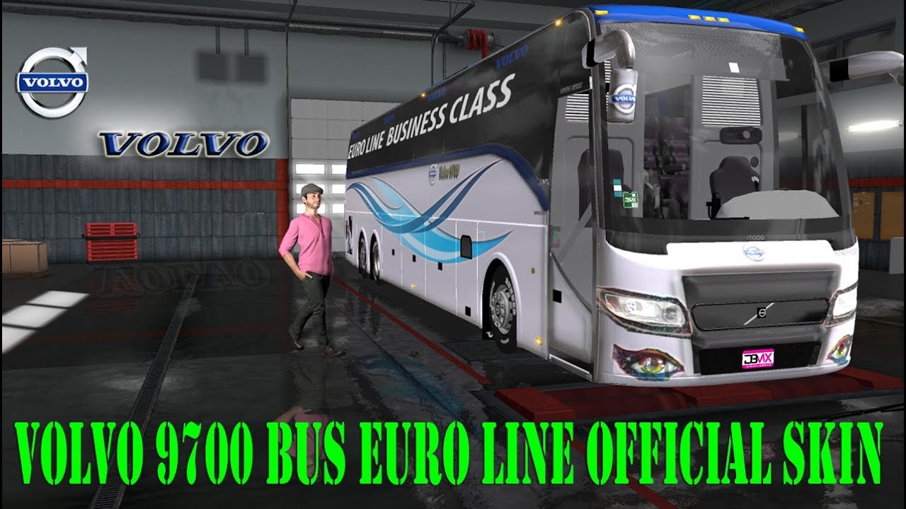 Volvo 9700 bus Euro line official and bus+passenger for 1.32.x - ETS 2