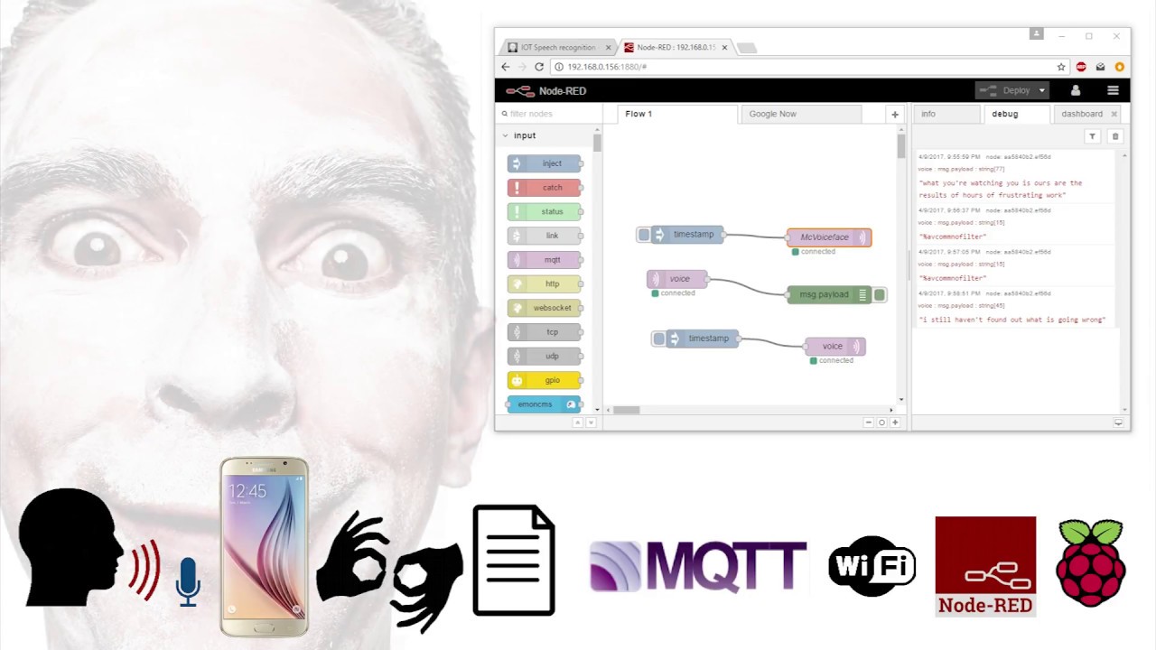 MQTT Node Red Android Pi Voice Control