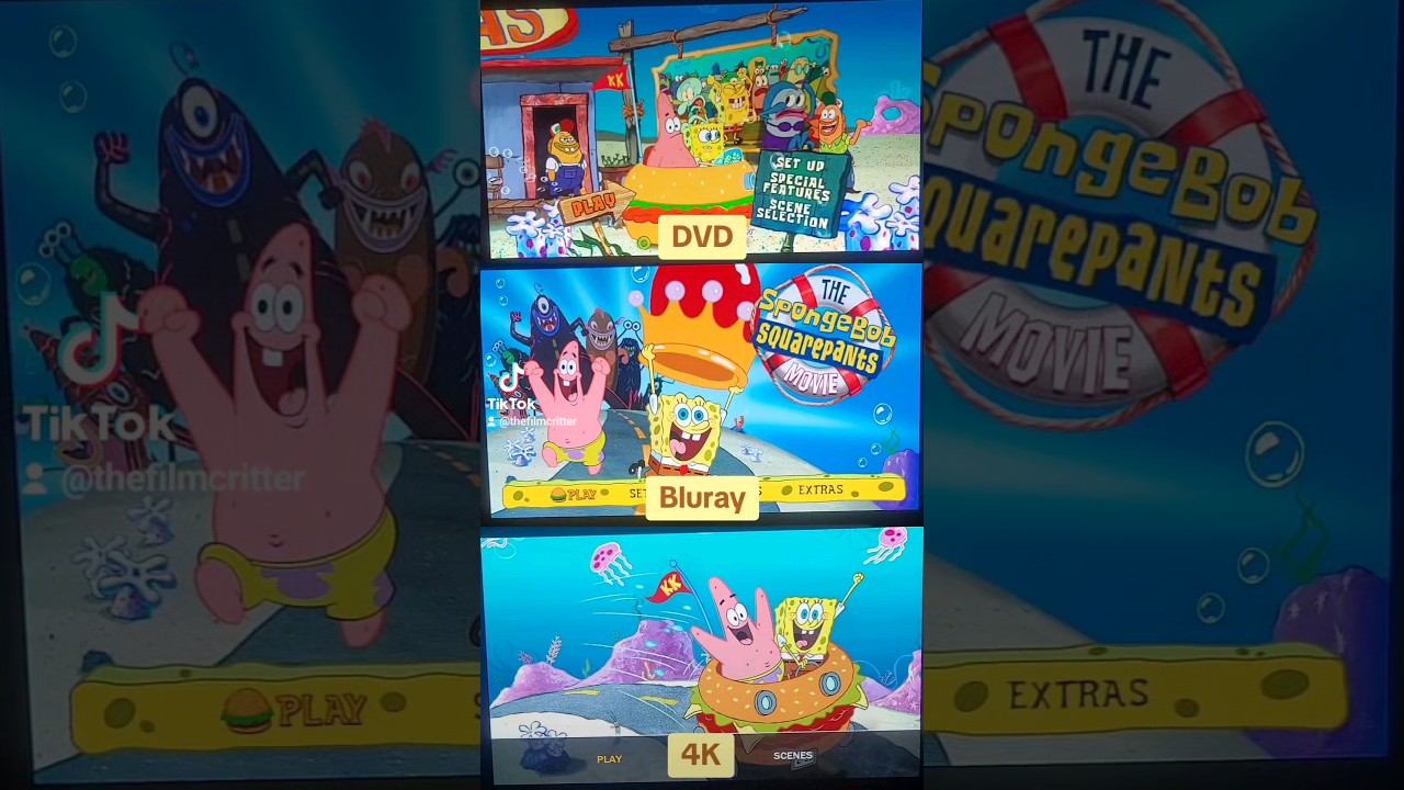 The Spongebob Movie 4K Steelbook & Comparison to DVD/Bluray