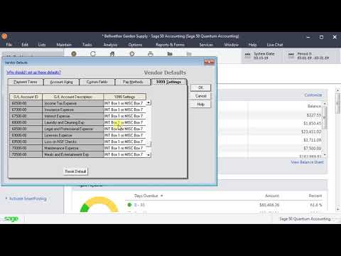 Sage 50 US (Peachtree) - Preparing for 1099s with the 1099 Vendor Report