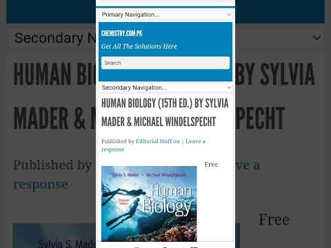 Download PDF Free Human Biology (15th Edition) by Sylvia Mader & Michael Windelspecht