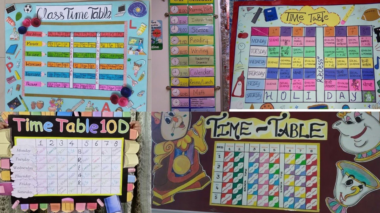 Classroom Time table Chart decoration ideas/Preschool time table Chart/Time table Chart for school