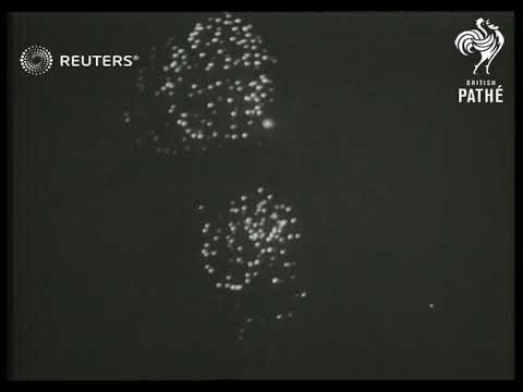 Fireworks display lights up the Japanese sky (1951)