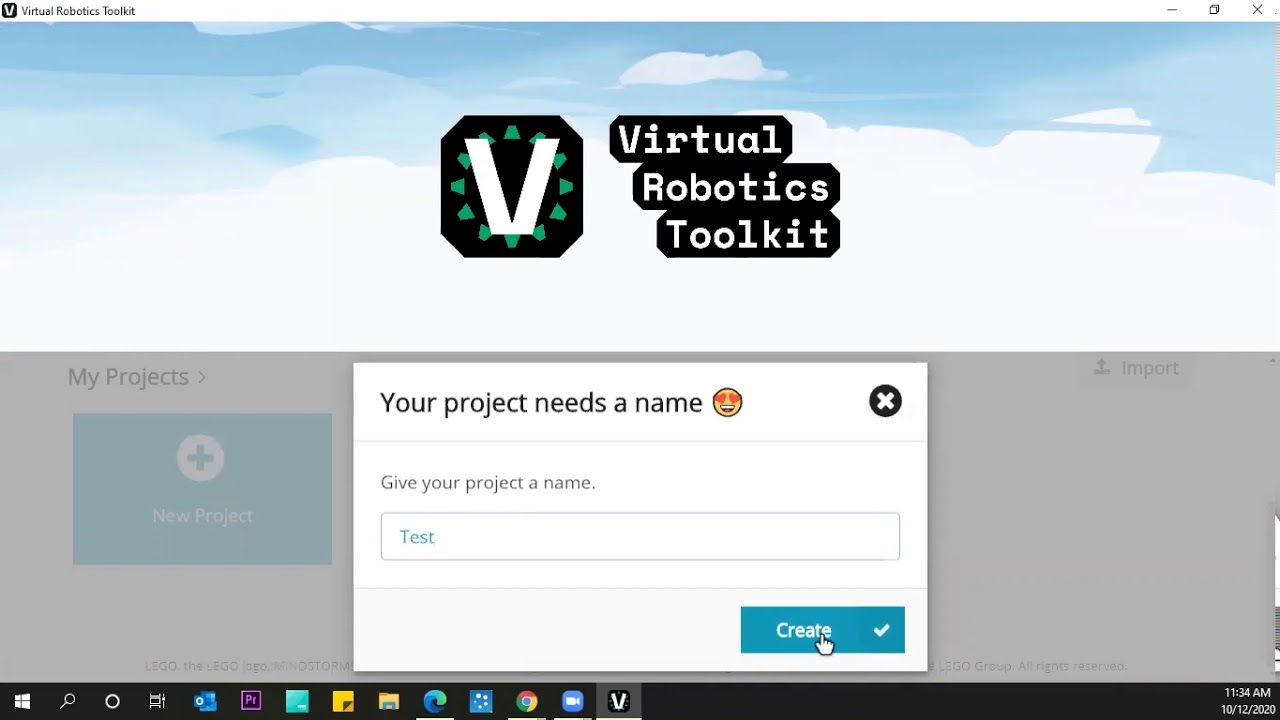 How to use VRT software using EV3 with makecode?