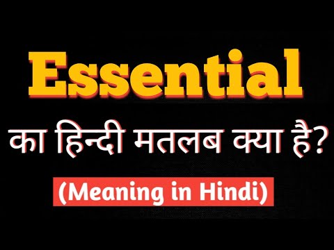 Essential meaning in Hindi।। Essential ka hindi matlab kya hota hai।। Essential word meaning।।