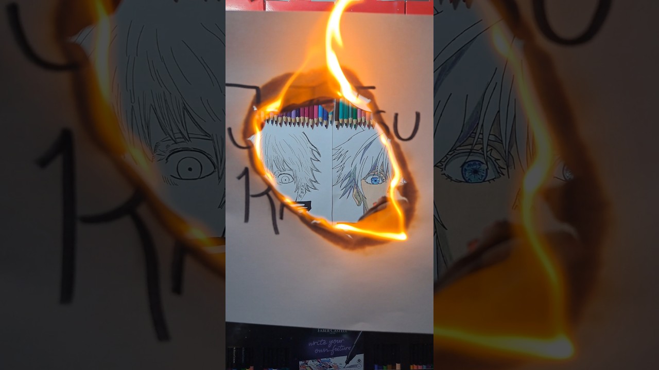 Draw Gojo🔥 - Jujutsu Kaisen #gojo #gojosatoru #draw #manga #anime #viralshort #viralshorts #jjk #art