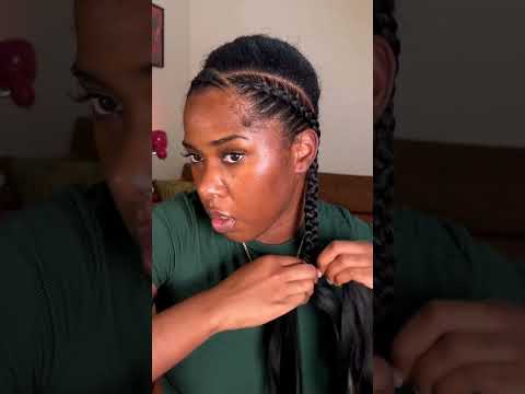 Straight back feed in cornrow braids with extensions for you❤️#protectivestyles #braidstutorial