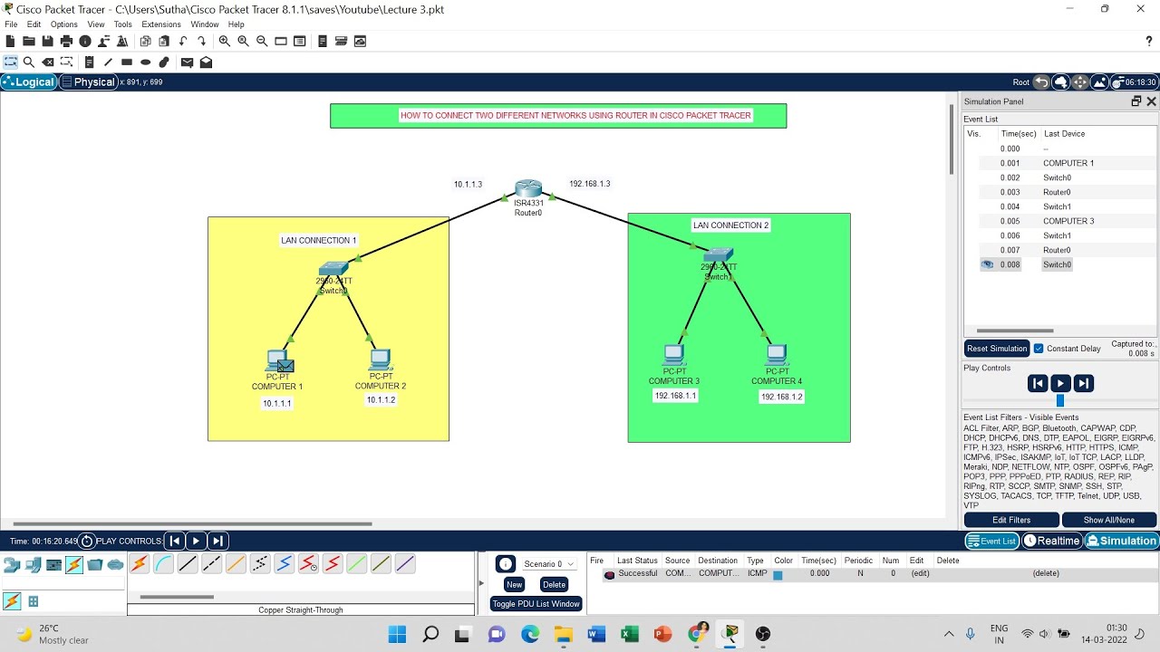 Step-by-Step Guide to Connecting Two Different Networks Using a Router in Cisco Packet Tracer ...