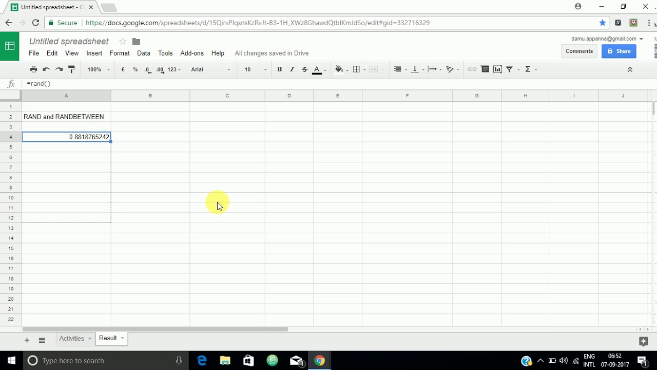 Excel Tutorial - Difference between RAND and  RANDBETWEEN functions in excel