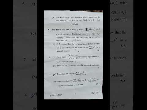 Complex Analysis M.Sc Mathematics || #questionpaper #mostimportantquestions #punjabuniversity 2025