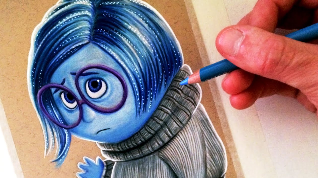 Drawing Sadness from Inside Out - Disney Pixar Fan Art