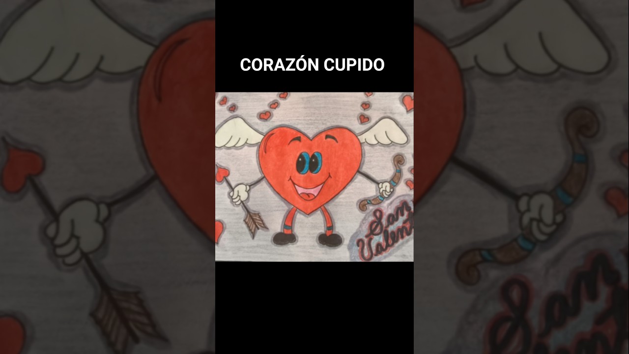 Corazón Cupido #arte #arteparaprincipiantes #aprendiendoadibujar #art #dibujo #dibujoscreativos