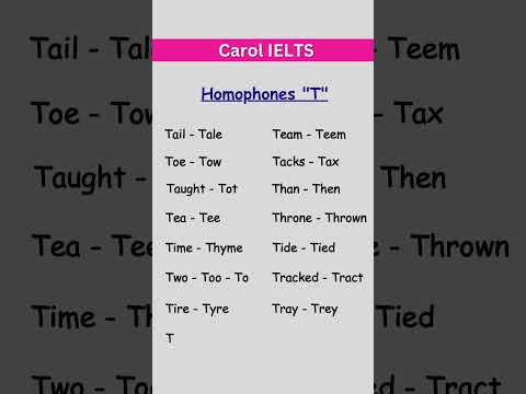 Homophones starting with the letter "T": #english #education