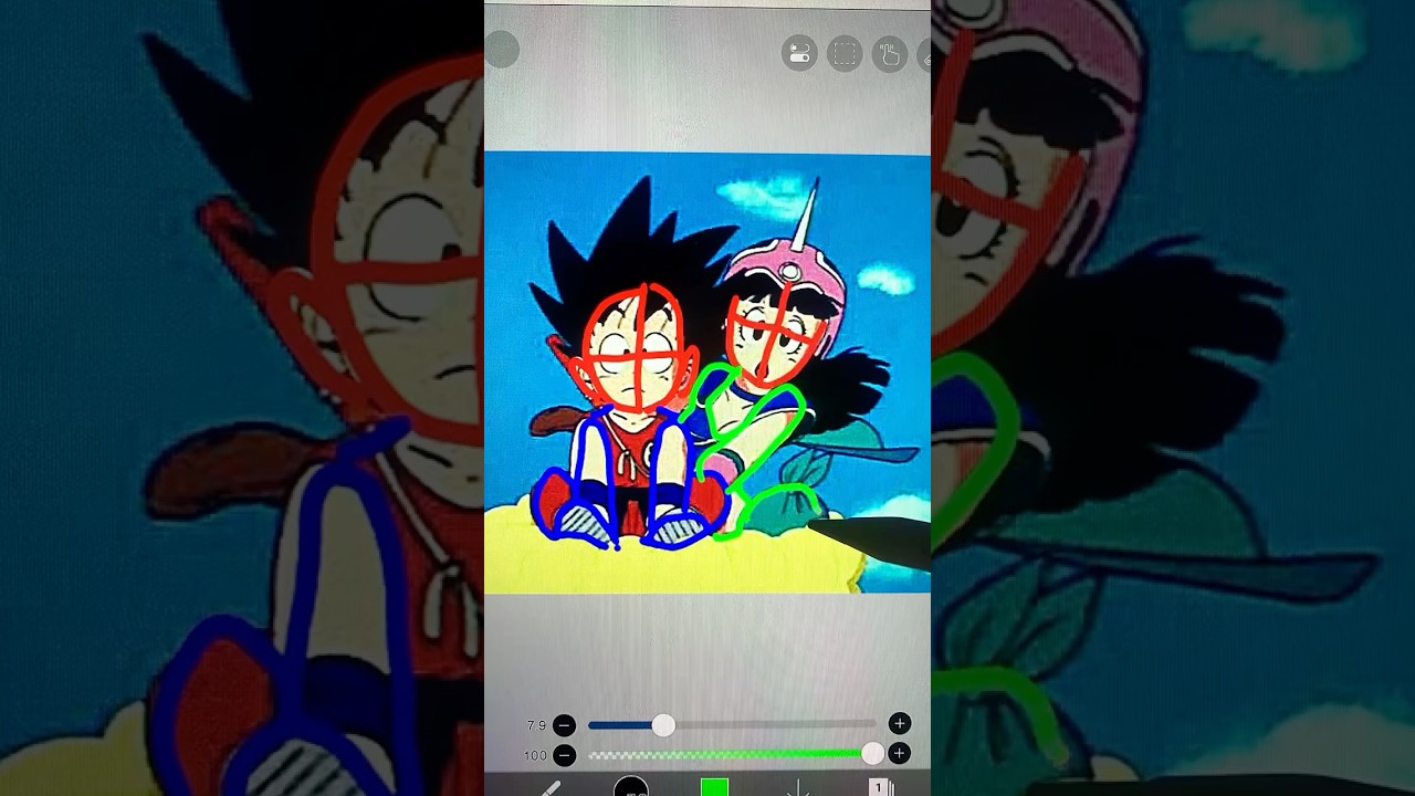 Drawing Goku and ChiChi🤍🎀