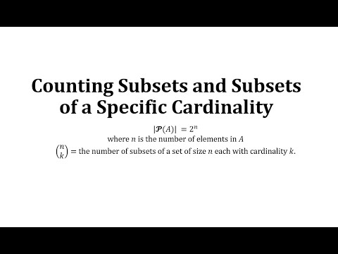 Counting Subsets and Subsets of a Specific Cardinality | Math Help from ...