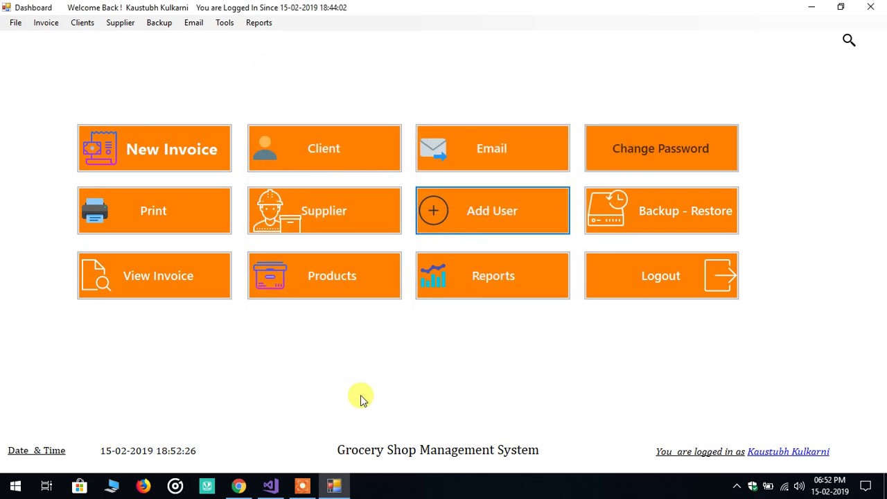 Grocery Shop Management System DEMO Update 15/02/2019