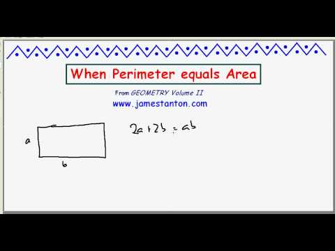 When does Perimeyter equal Area? (TANTON Mathematics)