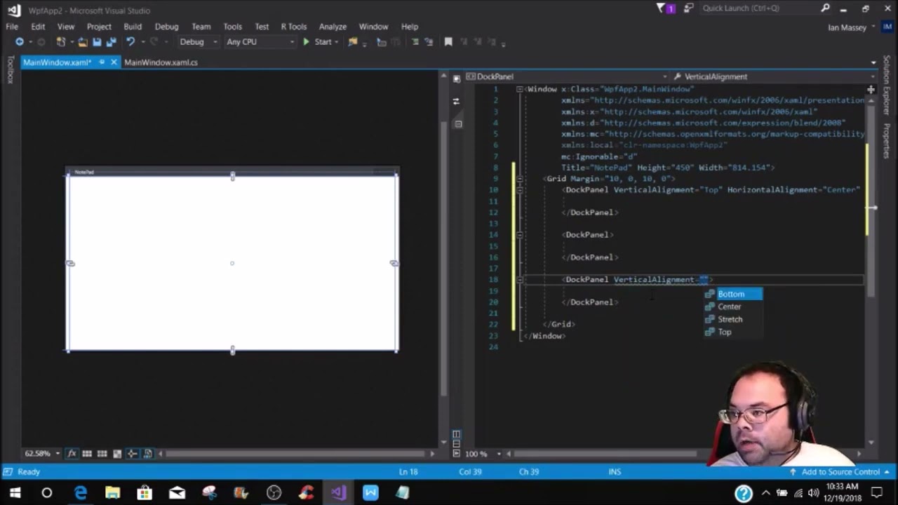 Dock Panel with Icon Menu in WPF