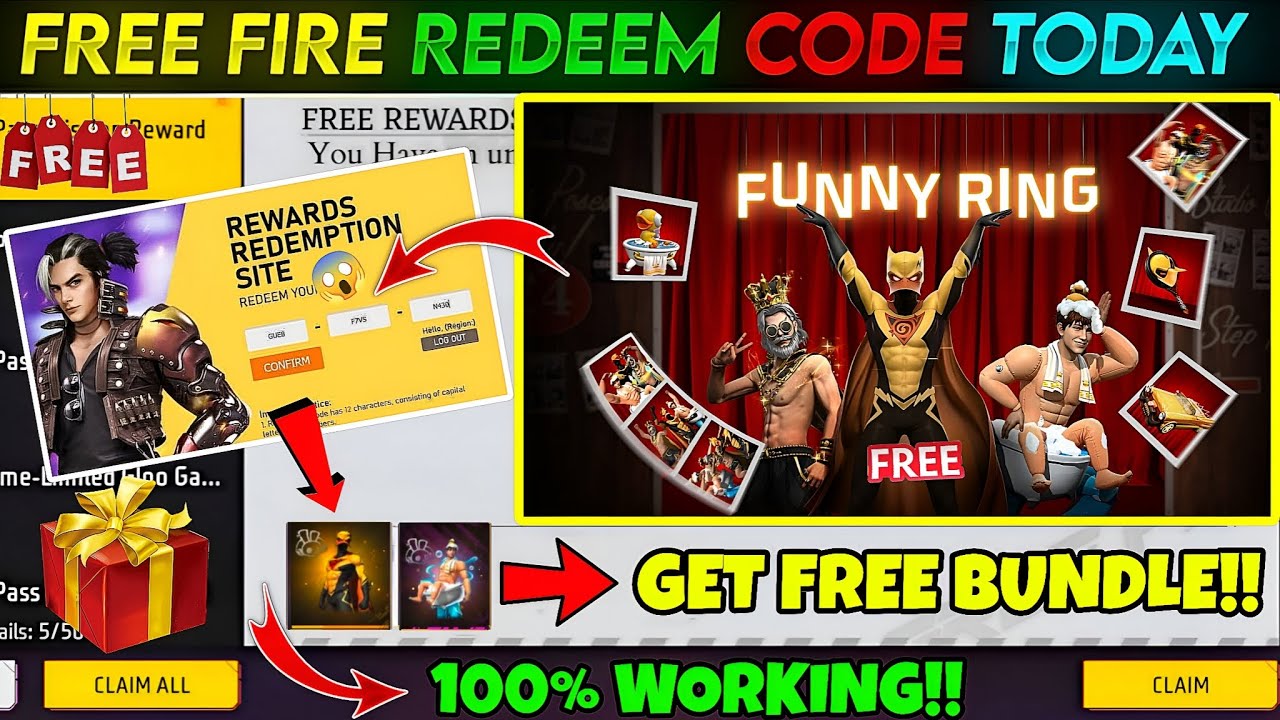 😱 FREE FIRE FUNNY RING BUNDLE 💥 | 100% WORKING REDEEM CODE TODAY 🔥