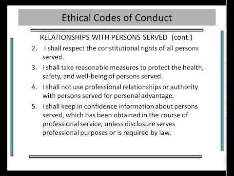 Confidentiality and Ethical Codes of Conduct