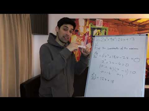 Finding the coordinates of maximum and minimum points of a curve using differentiation