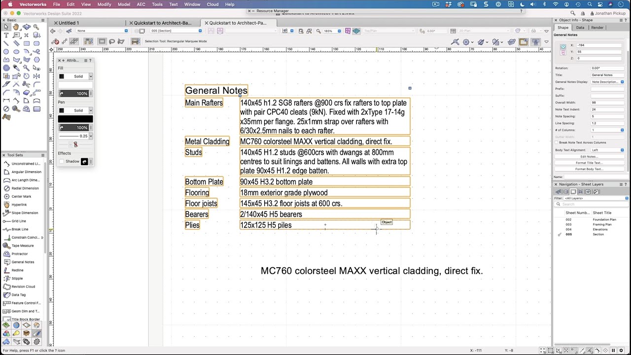 Vectorworks General Notes   Podcast 239