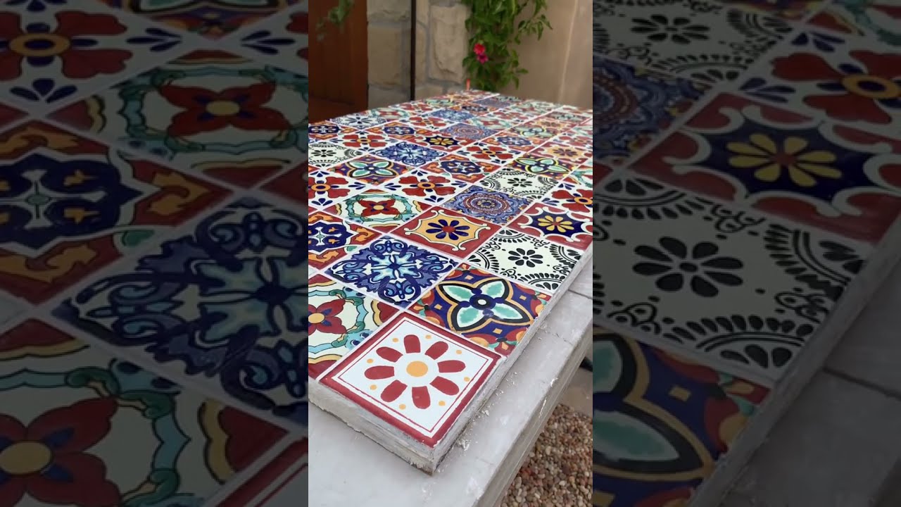 DIY Mosaic Talavera Tile Coffee Table