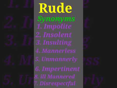 Rude Synonyms ll #shorts