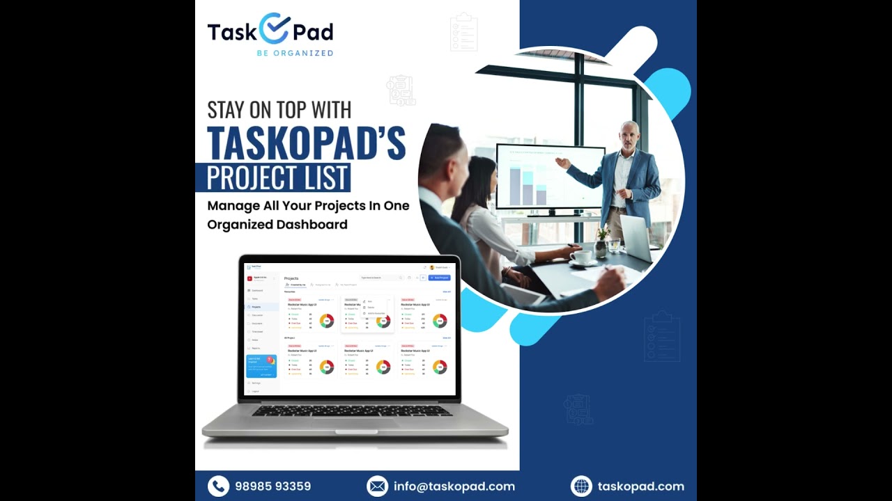 Manage all your projects in one organized dashboard - Task Management Software - TaskOPad
