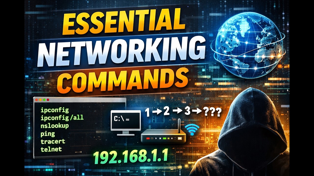 Networking Commands Explained | IP, Ping, Tracert, Telnet & NSLookup Tutorial