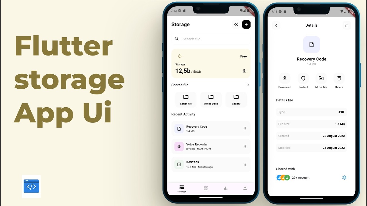 Flutter Cloud Storage App UI - Speed Code