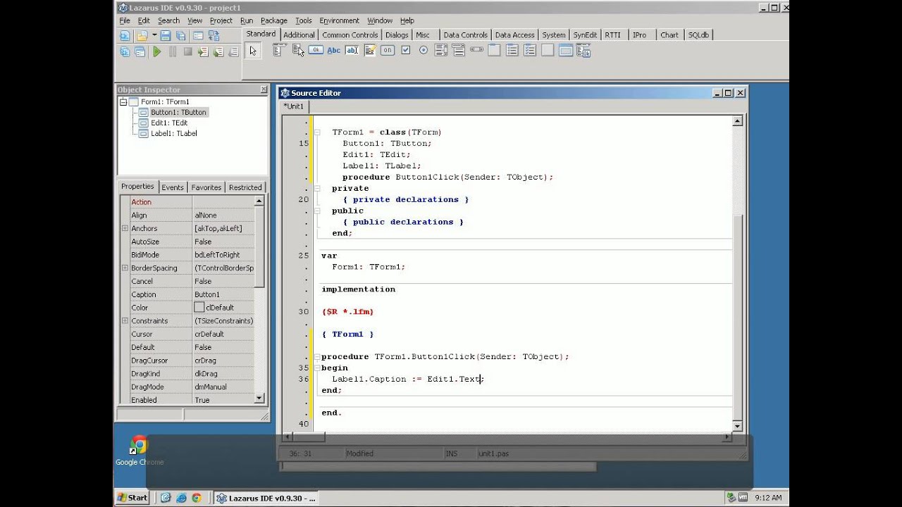 Learning to program 2 - Pascal Lazarus - Hello World - Making the window