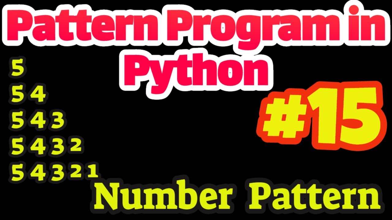 Pattern Program in Python #15: Numbers Triangle
