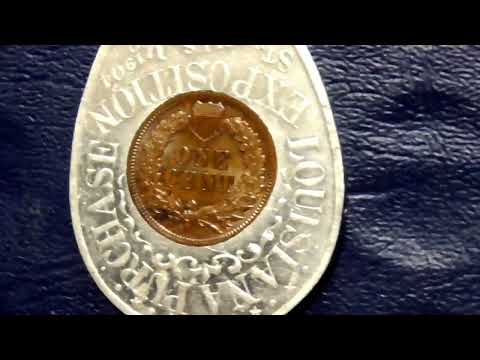 Encased 1904 Indian Head Cent, UNC BN. Stl Louis World's Fair