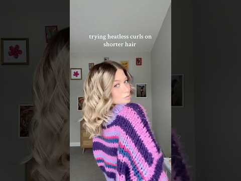 Heatless Curls on Short Hair ???????? #hairtok #hairstyle #haircare #hairtutorial #heatlesshairstyles