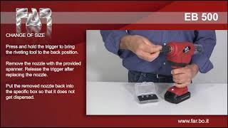 Cordless battery powered rivet gun FAR - EB 500