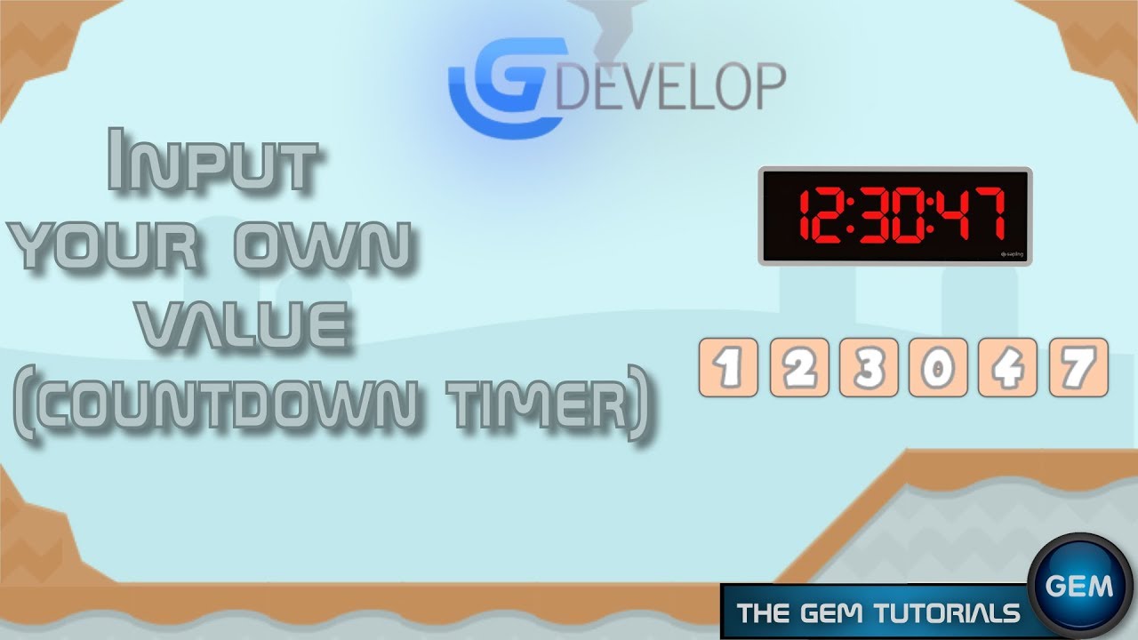 Input your own value (countdown timer) : GDevelop 5