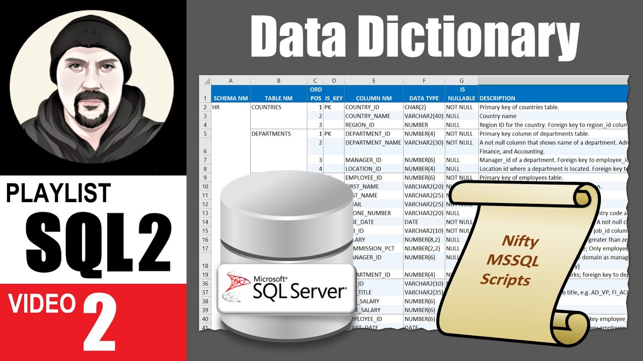 How to generate SQL Server data dictionary from SQL script