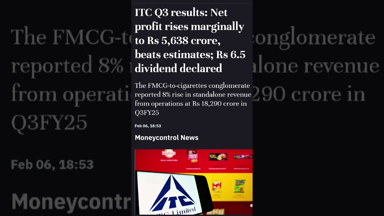 ITC - Q3 Result Net Profit 5638 Crore and estimated Dividend Rs 6.5